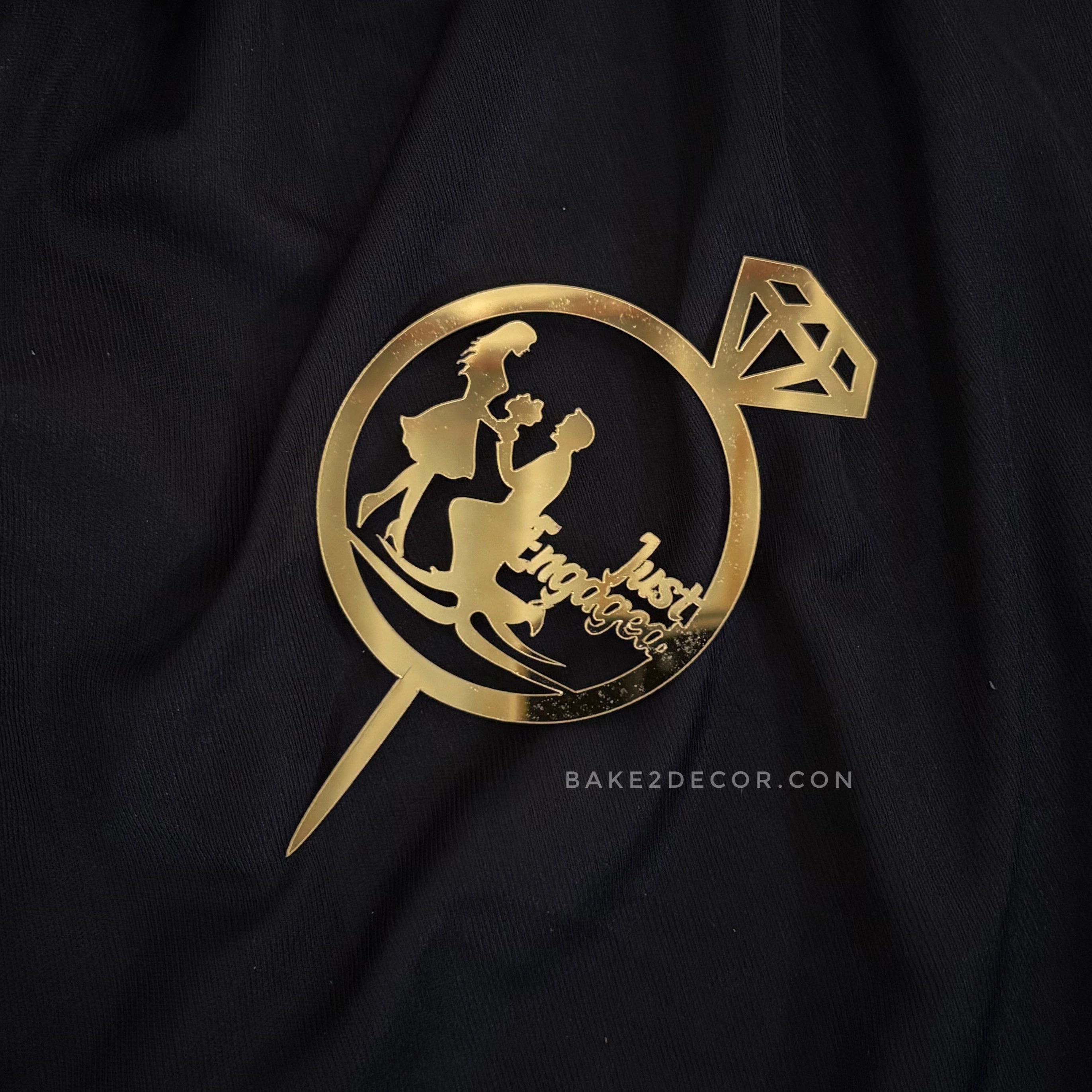 Just Engaged Topper - 5 Inch - ACT42 – Bake2Decor