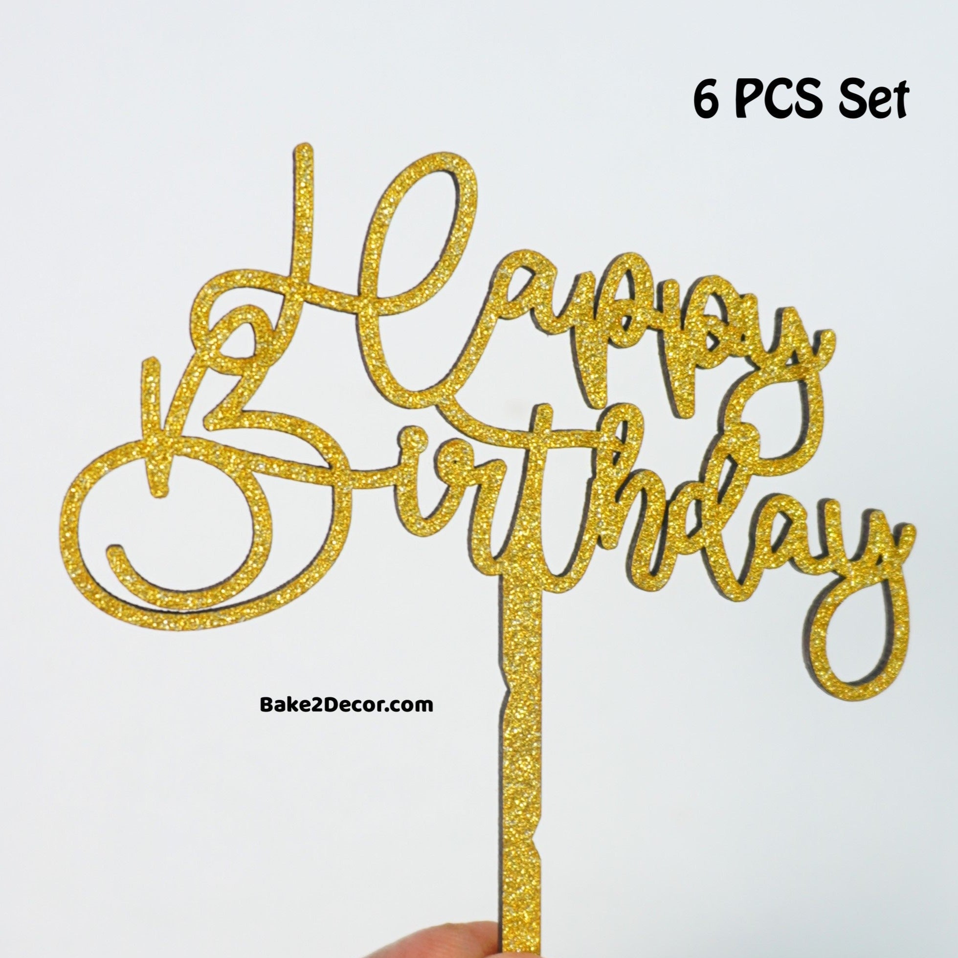 Mini Topper - Happy Birthday (6 Pieces Set) -(MHB15-16) – Bake2Decor